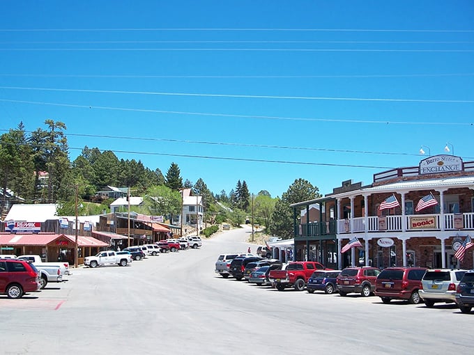 Downtown Cloudcroft offers that rare small-town vista where every building has a story and not a single corporate logo ruins the authentic vibe.
