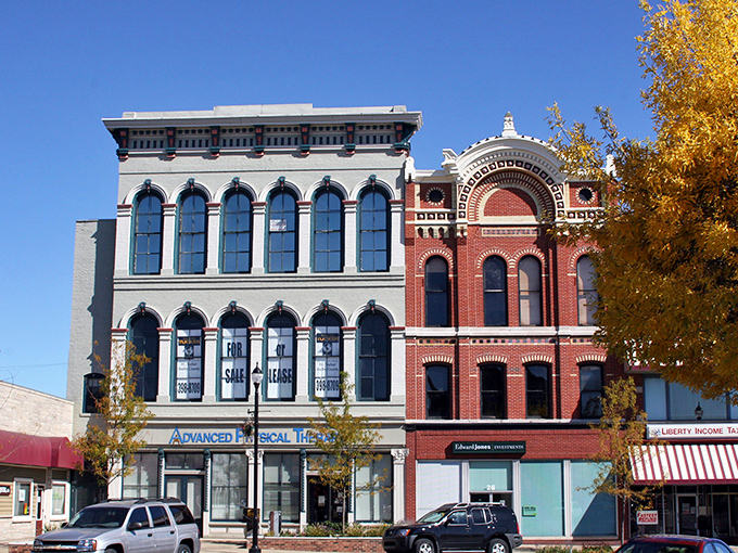 These architectural gems would cost millions in a big city, but in Shelbyville, they're just called "downtown."