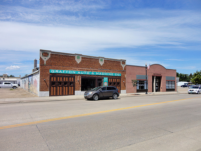 Grafton Auto & Machine's storefront reminds us when businesses proudly announced their purpose rather than hiding behind minimalist logos and sans-serif fonts.