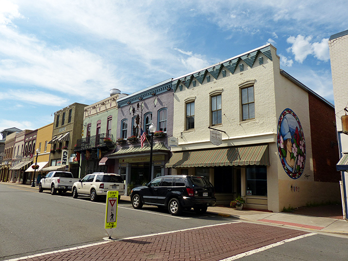 Main Street's brick-paved crosswalks and historic storefronts create the kind of downtown that makes you want to park the car and explore on foot.