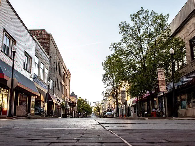 Main Street at dusk has that magical quality where Norman Rockwell meets modern small-town living. No filter needed.