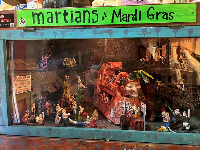 "Martians at Mardi Gras" diorama proves that even aliens can't resist the allure of New Orleans' biggest party.