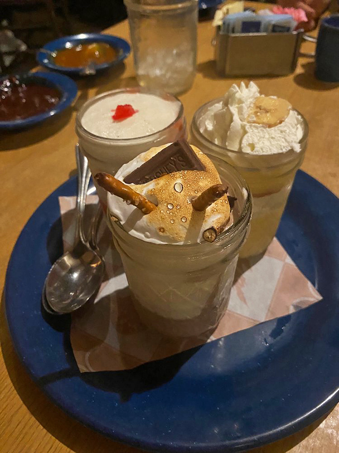 These mason jar desserts aren't just Instagram-worthy&mdash;they're spoonable joy topped with whipped cream, pretzel sticks, and permission to indulge before noon.