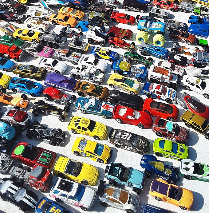 Miniature car collections that turn grown men into wide-eyed eight-year-olds. "I'm buying these for my nephew," said everyone, ever.