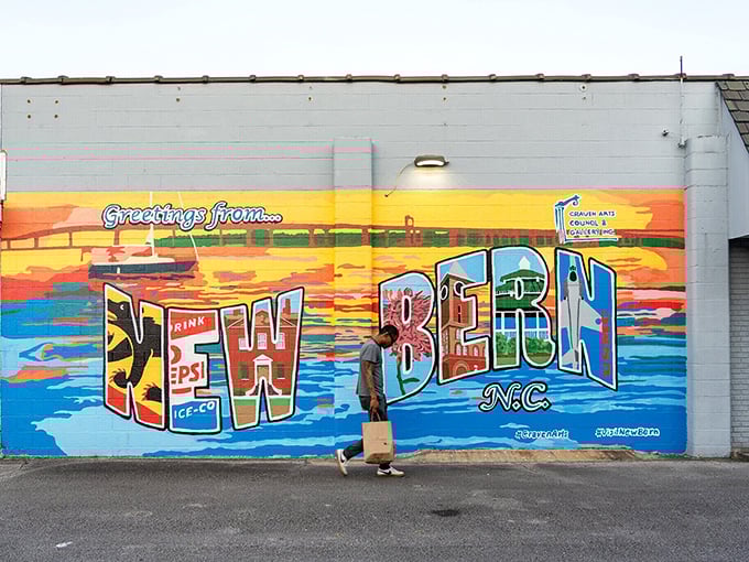 This vibrant mural captures New Bern's spirit and Pepsi heritage in one Instagram-worthy spot&mdash;proof that small towns can pack big personality.