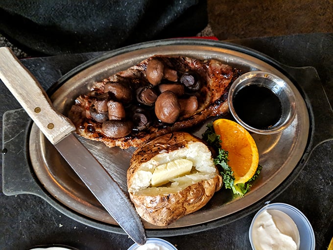 A steak topped with mushrooms so perfectly saut&eacute;ed they make you wonder if fungi have been underappreciated your entire life.