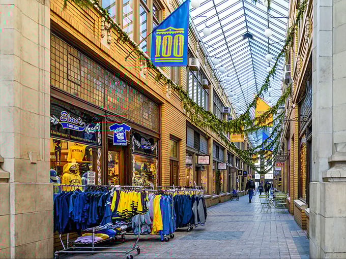 Nickels Arcade's historic covered walkway offers a European shopping experience right in the heart of Michigan. 