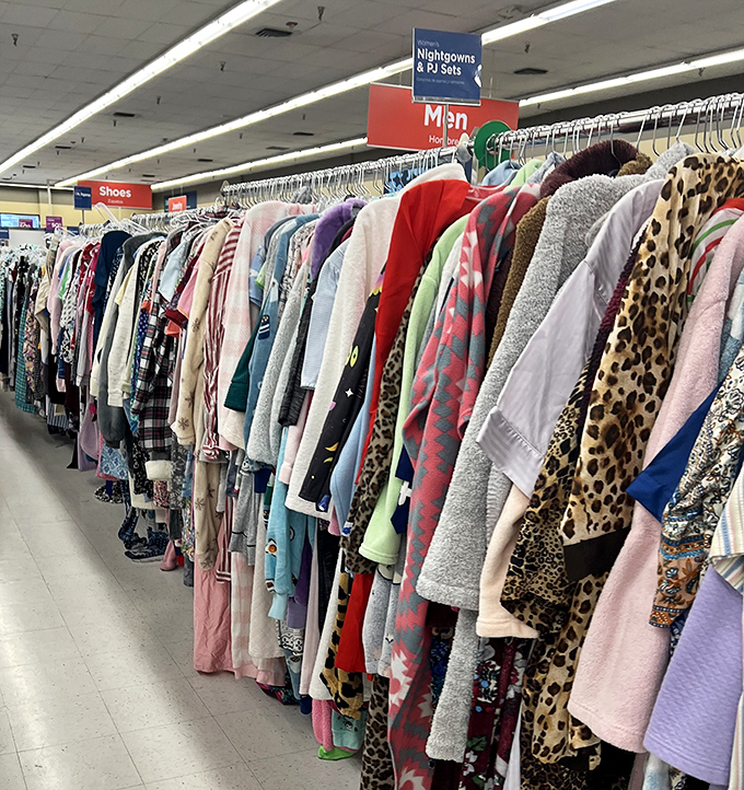 The sleepwear and casual wear section offers everything from leopard print to plaid, because everyone deserves comfortable pajama options on a budget.