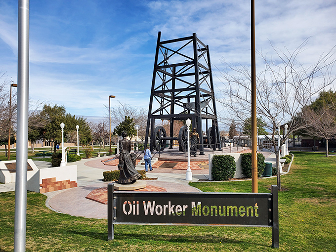 The Oil Worker Monument celebrates the industry that built Taft, where blue-collar history isn't hidden behind velvet ropes or museum glass.