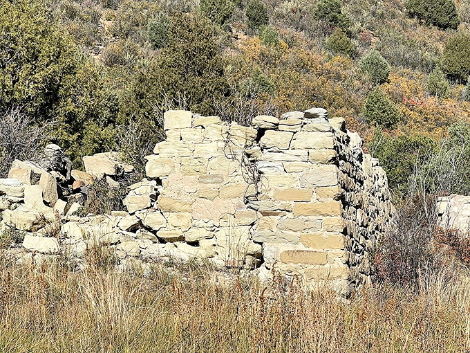 Stone walls tell silent stories of Sugarite's coal mining past. Like finding history's signature scrawled across the landscape.