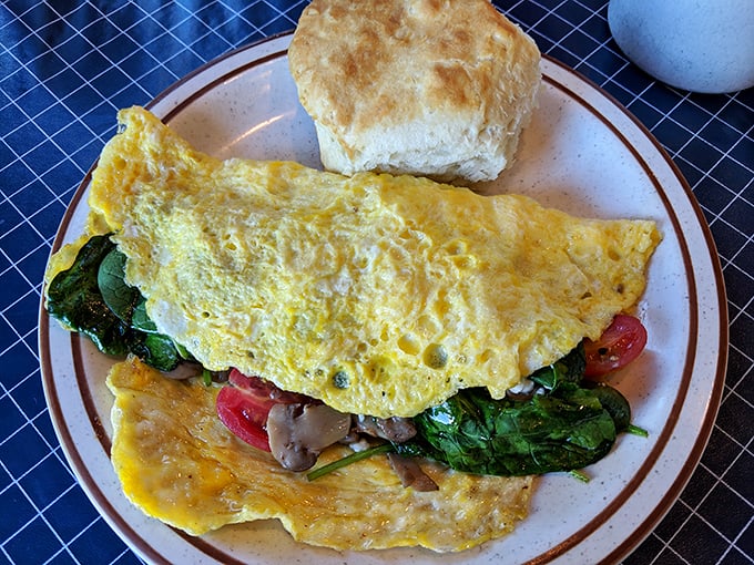 The vegetable omelet and home fries&mdash;proof that breakfast can be both an art form and a delicious way to start the day.