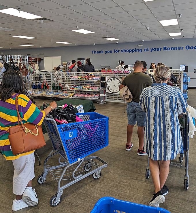 Shoppers navigate the aisles with the focus of treasure hunters, each cart potentially holding the next great find.