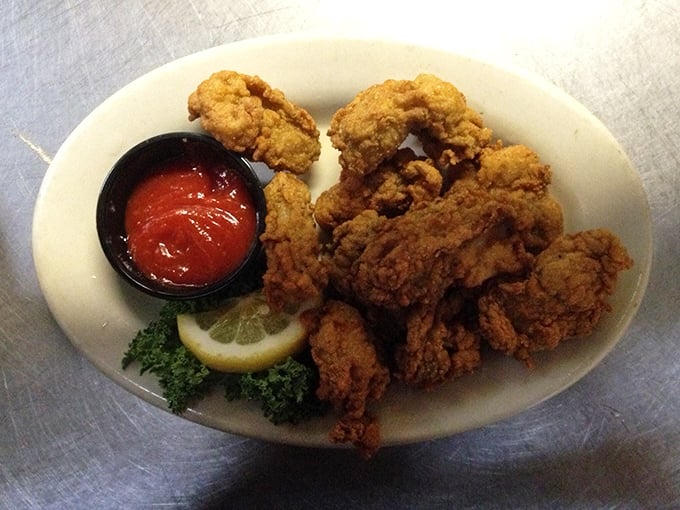 Fried seafood done right: crispy, golden, and making you temporarily forget about whatever diet you started last Monday.