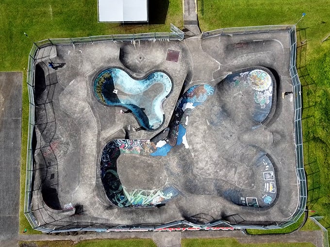 This skatepark has more curves than a mountain road. Local kids have been perfecting their ollies here since before it was cool.