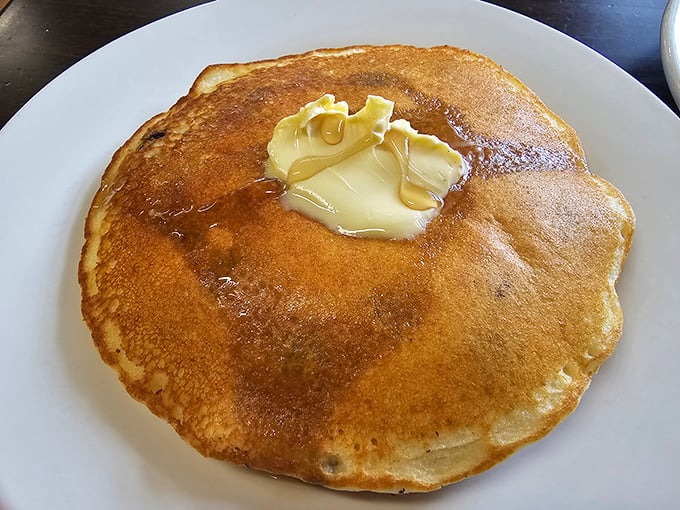 That pancake isn't just a pancake&mdash;it's a butter-melting canvas of golden-brown joy that puts fancy brunch spots to shame.