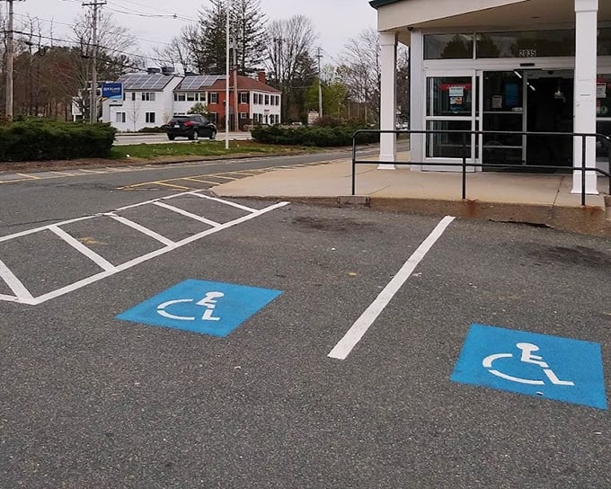 Accessible parking spots right by the entrance &ndash; because treasure hunting should be available to everyone. The thrill of the find doesn't discriminate!