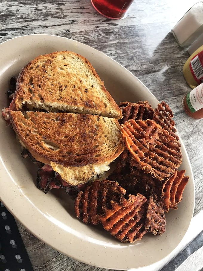 A proper grilled sandwich with sweet potato fries &ndash; proof that comfort food doesn't need to be complicated to be extraordinary. 