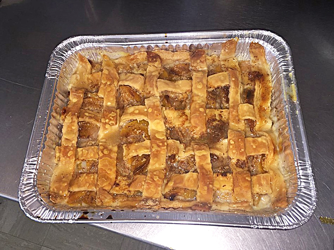 This lattice-topped peach cobbler isn't just dessert, it's architecture. Frank Lloyd Wright would approve of these delicious golden arches.