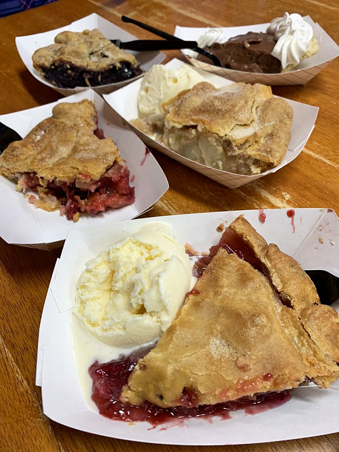 The pie case is basically a museum of deliciousness, except you're encouraged to take the exhibits home with you.