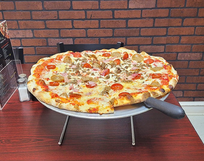 This pizza isn't just a meal, it's a family reunion waiting to happen. Crispy crust, melty cheese, and toppings that don't skimp.