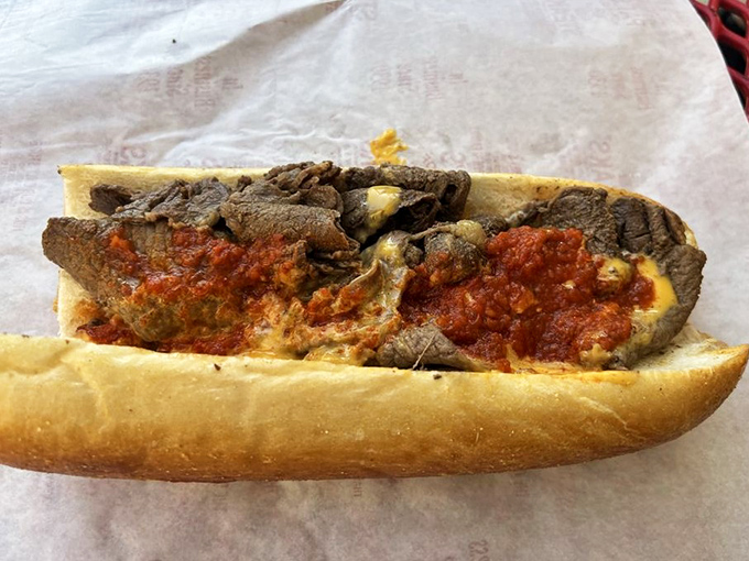 The pizza steak brings together two of humanity's greatest culinary achievements. It's like if Rocky and the Liberty Bell had a delicious baby.