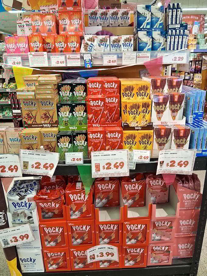 Wait, Pocky? This image appears to be from a different store entirely &ndash; a delicious detour into Japanese snack territory.