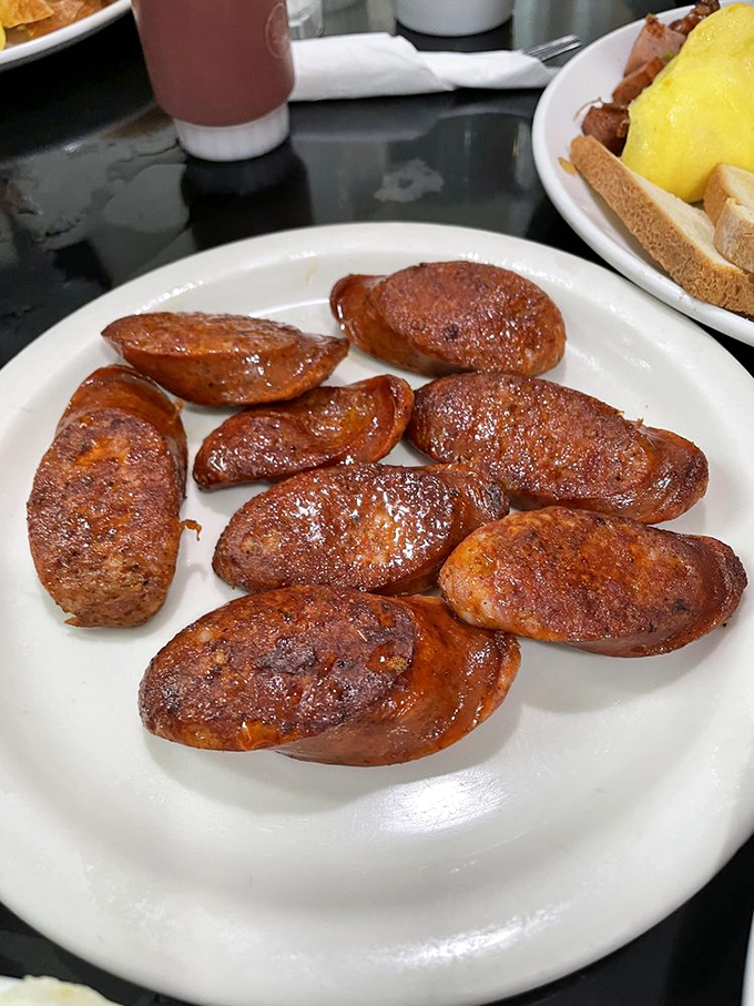 These Portuguese sausage slices aren't just breakfast meat&mdash;they're little discs of caramelized perfection that could make even the most dedicated health nut temporarily abandon their principles.