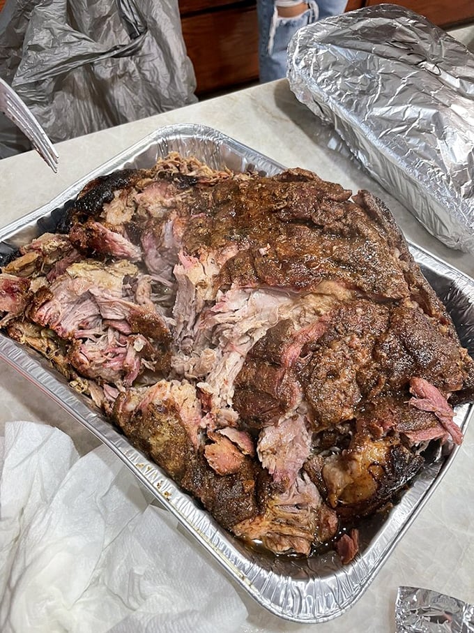 A mountain of pulled pork that's had a proper introduction to smoke and spice. This isn't just meat&mdash;it's a time investment that pays delicious dividends.