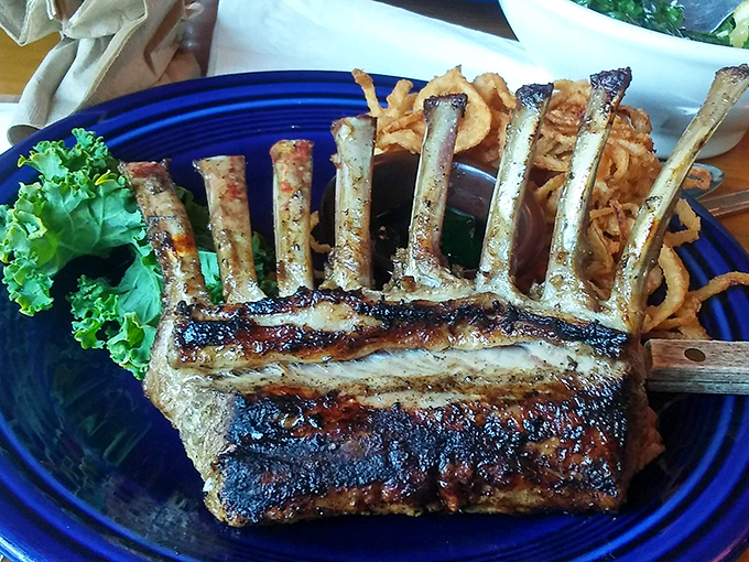 A rack of lamb that stands at attention, perfectly charred and ready to silence conversation at your table except for appreciative murmurs.