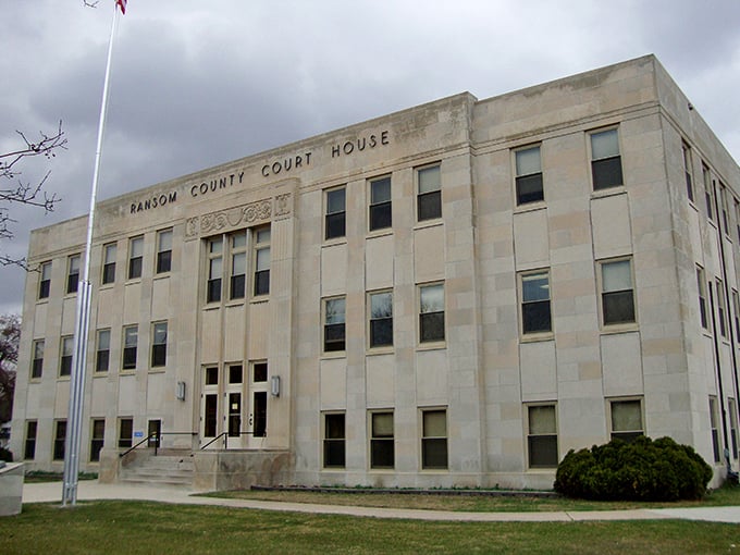 The Ransom County Courthouse &ndash; stately, solid, and serious &ndash; much like the Midwest values it represents.