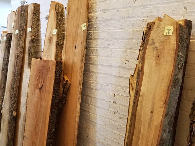 These live-edge wood slabs aren't just lumber—they're future dining tables where families will create memories for generations to come.