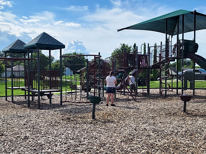 This playground proves Americus thinks about the grandkids' visits too. The perfect place to wear them out before returning them to their parents!