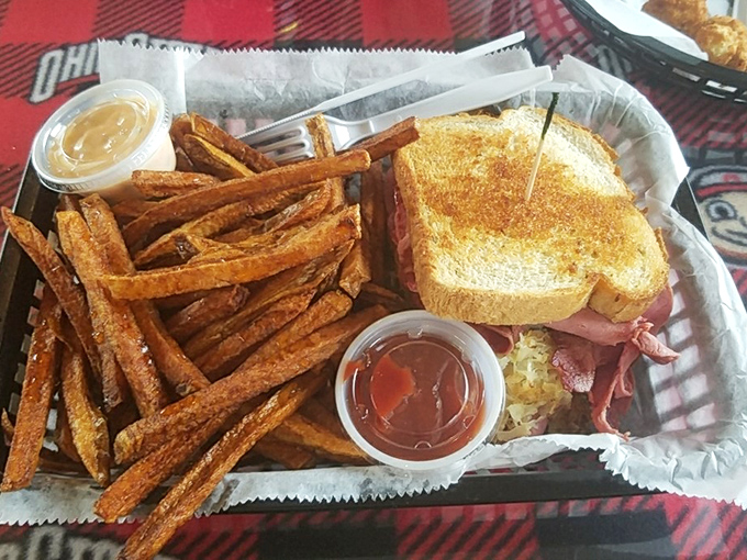 The sweet potato fries steal the spotlight from this already impressive sandwich. It's like the understudy became the star of the show!