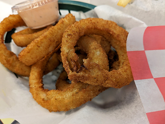 Onion rings with the perfect crunch-to-softness ratio&mdash;the kind that make you wonder why salads were ever invented.