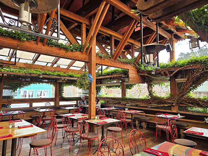 Dining among the vines at Robin's Restaurant feels like you've stumbled into someone's secret garden party&mdash;one where the food matches the ambiance.