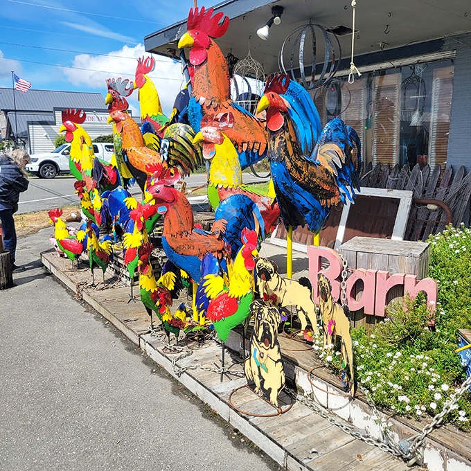 The rooster brigade! These metal masterpieces of folk art bring barnyard charm with technicolor plumage. Your garden's personality is waiting to be discovered.
