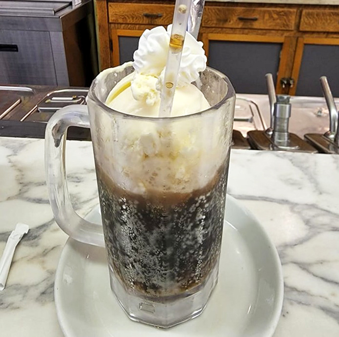 The root beer float&mdash;where childhood memories come with their own spoon. That vanilla island slowly melting into a sea of fizzy goodness is pure magic.