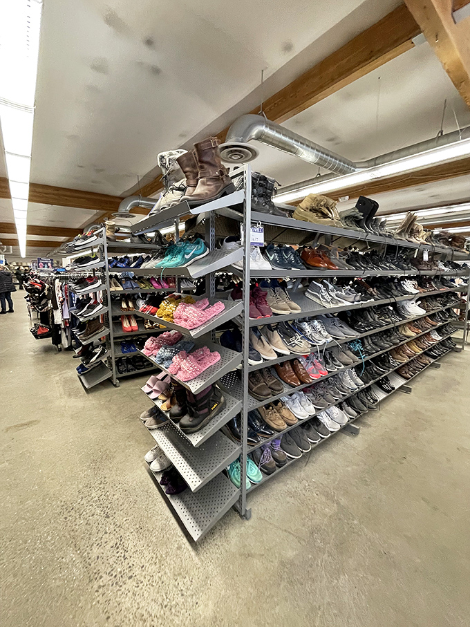 Another angle of footwear paradise reveals the true depth of options. From hiking boots to dancing shoes, your next favorite pair awaits.