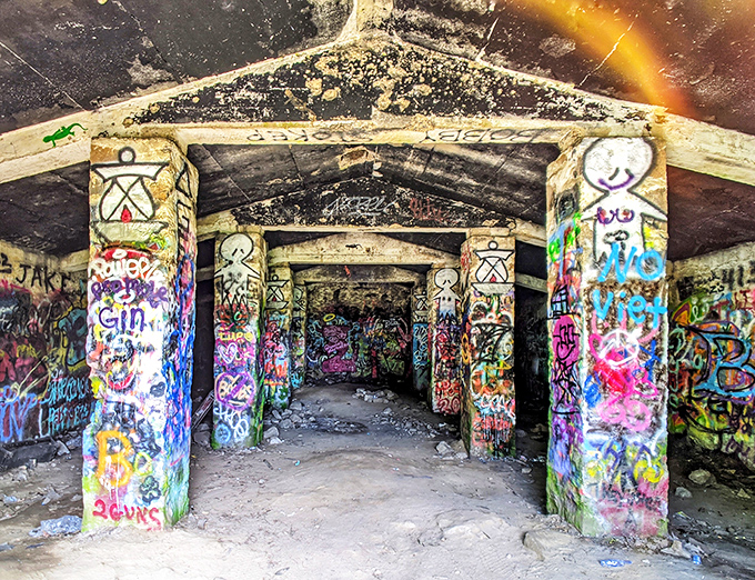 From prison camp to canvas of expression. This graffiti-covered relic tells stories of Rutland's past while showcasing its present creative spirit.