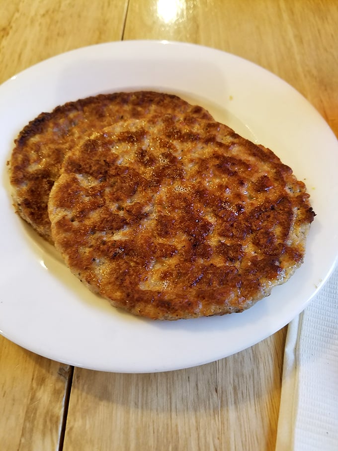 Golden-brown sausage patties with the perfect sear &ndash; simple food done right is what turns first-timers into regulars.