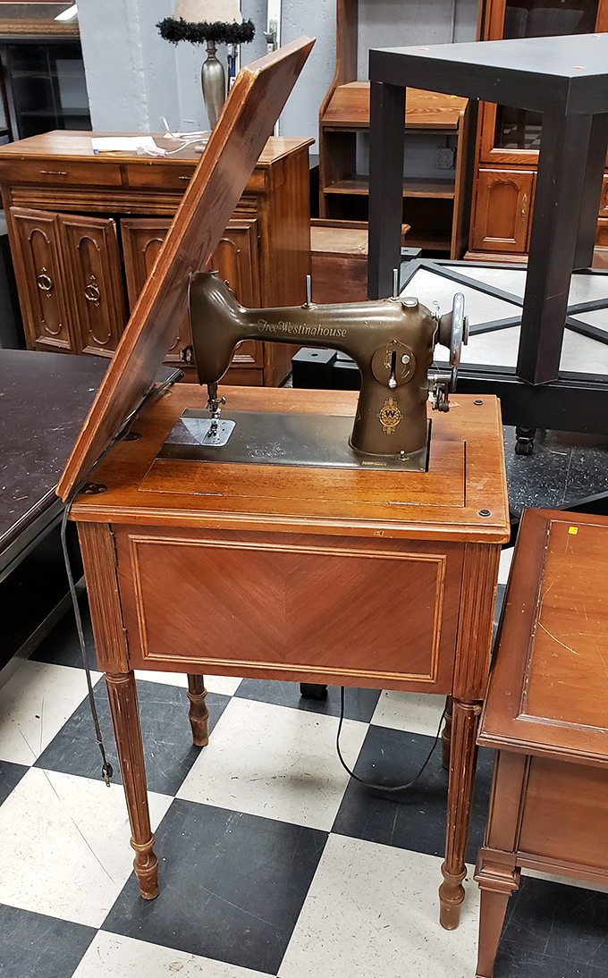 This vintage Westinghouse sewing machine isn't just furniture &ndash; it's a time capsule of craftsmanship from when things were built to last.