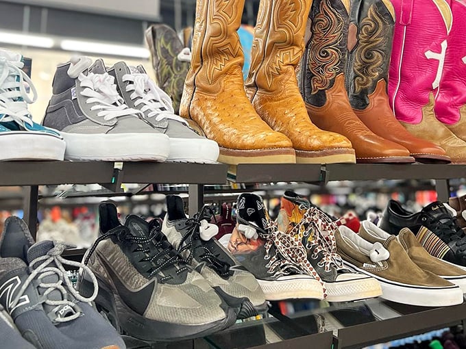 From cowboy boots to sneakers, this footwear selection covers every occasion from honky-tonk to grocery store runs beautifully.