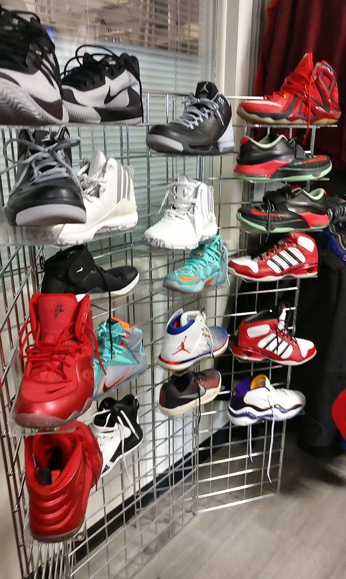 The shoe wall rivals Imelda Marcos's closet, minus the controversy and astronomical credit card bills.