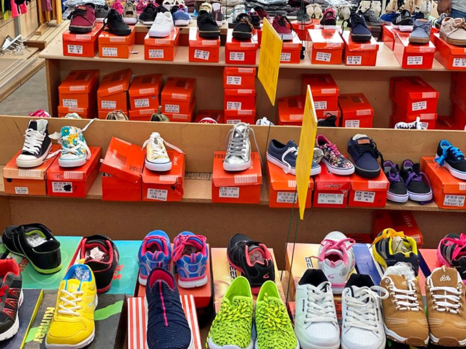 Shoe bonanza that would make Imelda Marcos weep with joy&mdash;from barely-worn Nikes to those platform sandals your teenager swears are cool again.