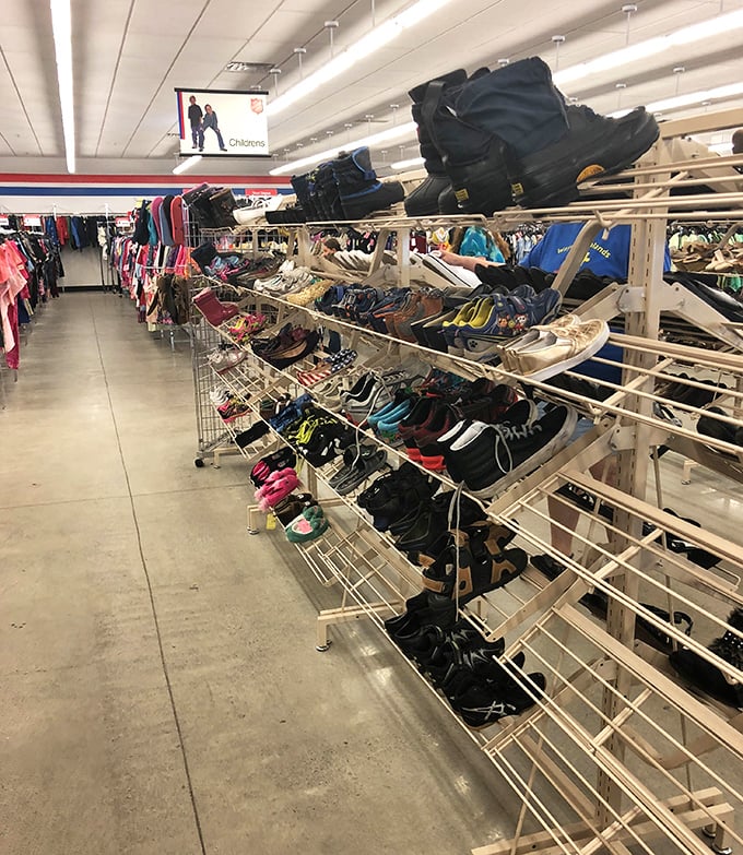 The shoe section: where Cinderella's glass slipper might be hiding between barely-worn loafers and that perfect pair of summer sandals.