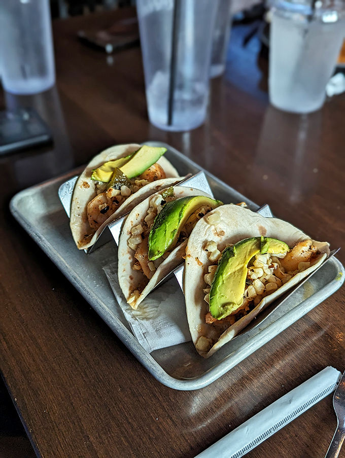 Shrimp tacos that look like they're ready for their close-up &ndash; and your immediate attention.