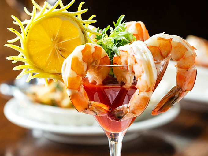 A shrimp cocktail that's dressed better than most people at formal events&mdash;perched elegantly in a martini glass like seafood royalty.