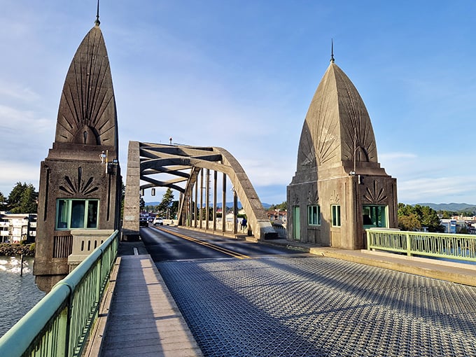 The Siuslaw River Bridge isn't just functional infrastructure &ndash; it's Art Deco poetry in concrete and steel, connecting two sides of paradise.