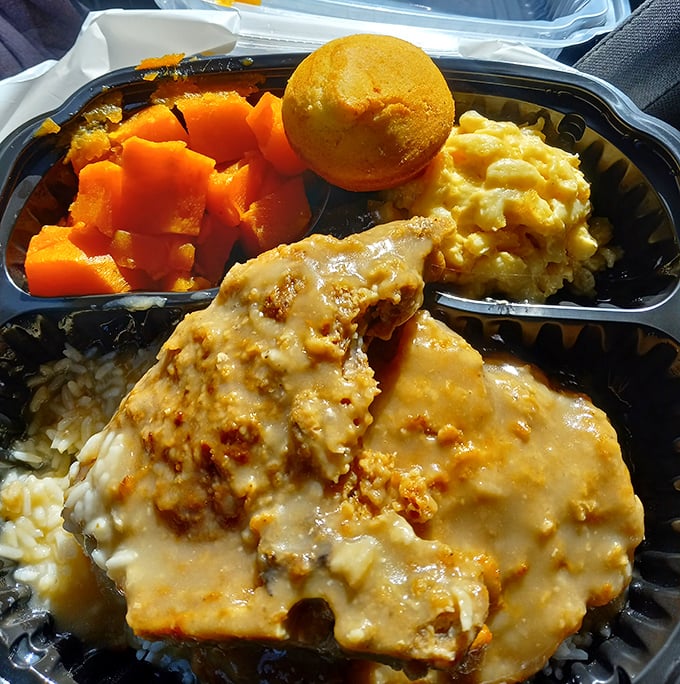 Smothered chicken that doesn't just whisper comfort&mdash;it sings it. That gravy could make cardboard taste like a delicacy.