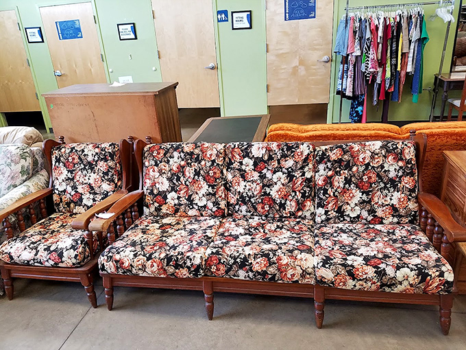 This floral sofa has seen some living rooms in its day. With good bones and better stories, it's ready for its second act.